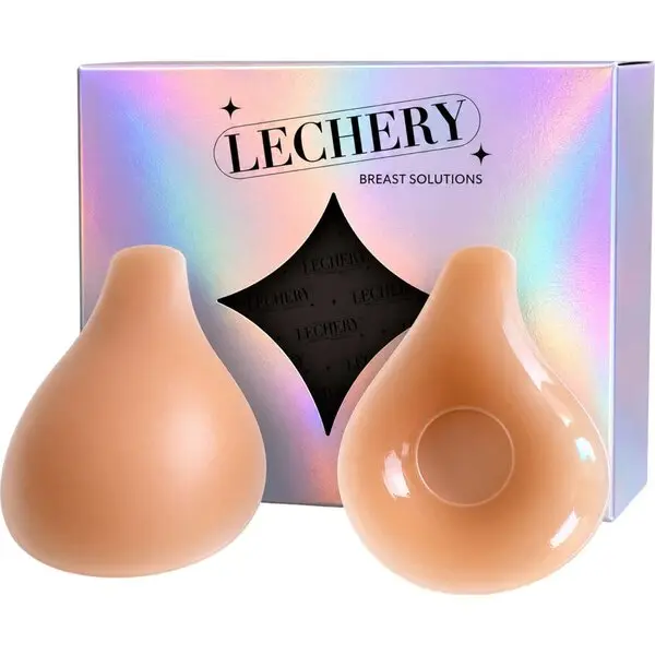 LECHERY® Edgestick Push Up Adhesive-free Center Reusable Silicone Nipple Covers - Chai