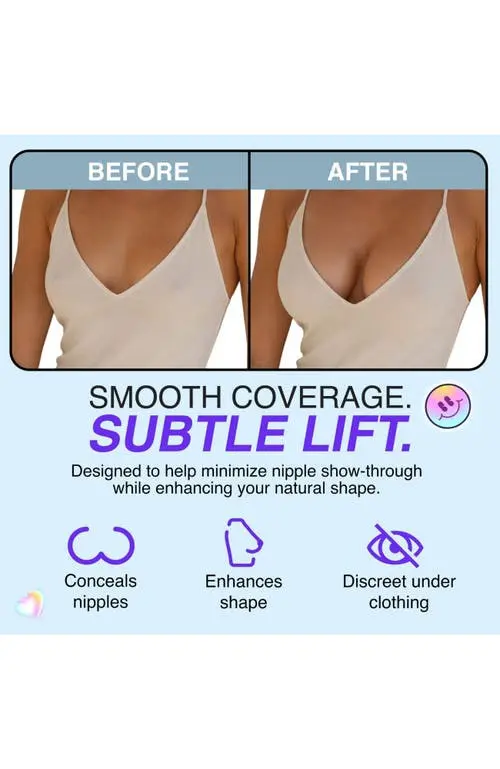 LECHERY® Edgestick Push Up Adhesive-free Center Reusable Silicone Nipple Covers - Chai