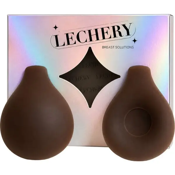LECHERY® Edgestick Push Up Adhesive-free Center Reusable Silicone Nipple Covers - Espresso
