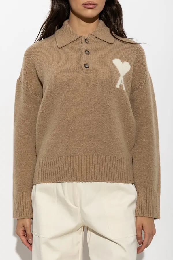 AMI Paris Long Sleeve Polo