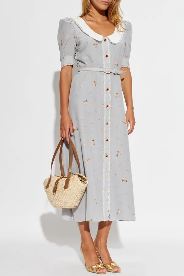 Alessandra Rich Floral Motif Dress