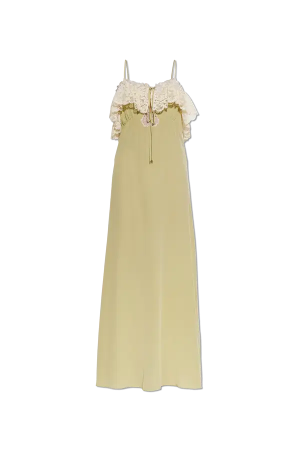 Chloé Silk Dress With Lace Trim