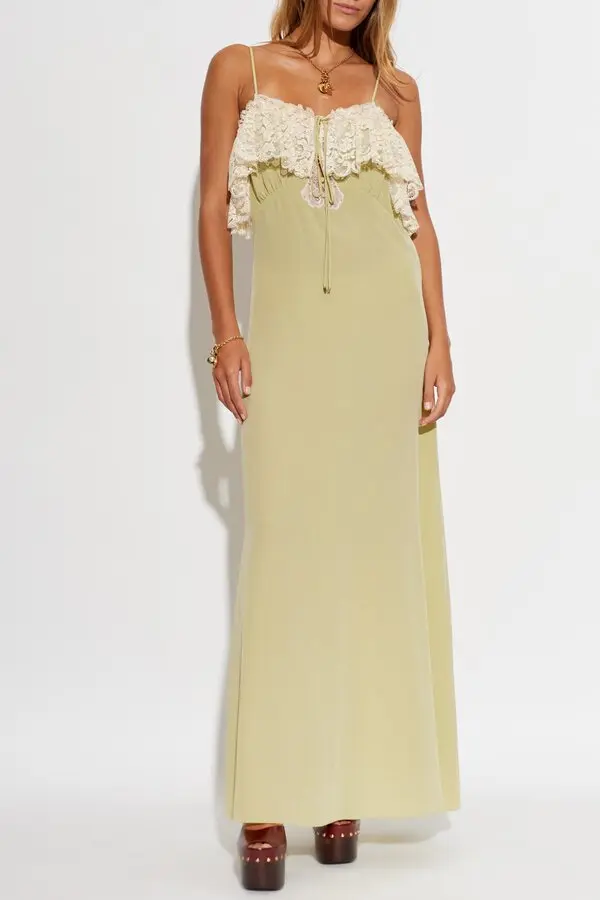 Chloé Silk Dress With Lace Trim