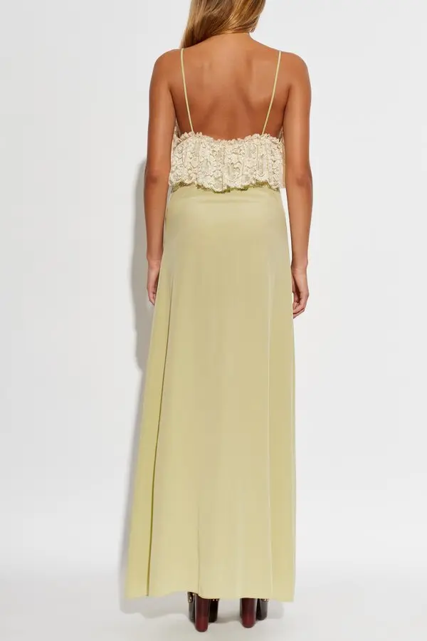 Chloé Silk Dress With Lace Trim