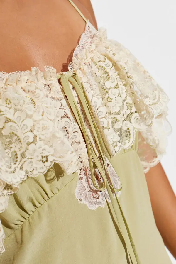 Chloé Silk Dress With Lace Trim