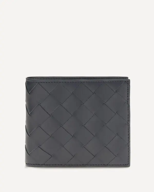 Bottega Veneta Bifold Leather Intrecciato Wallet - Black