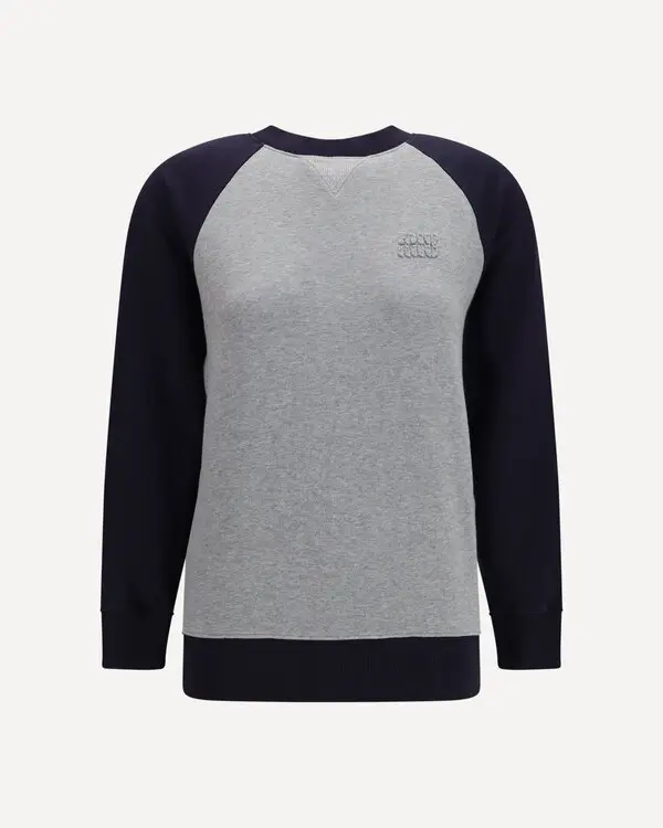 Miu Miu Bicolor Crewneck Weathirt - Multicolour