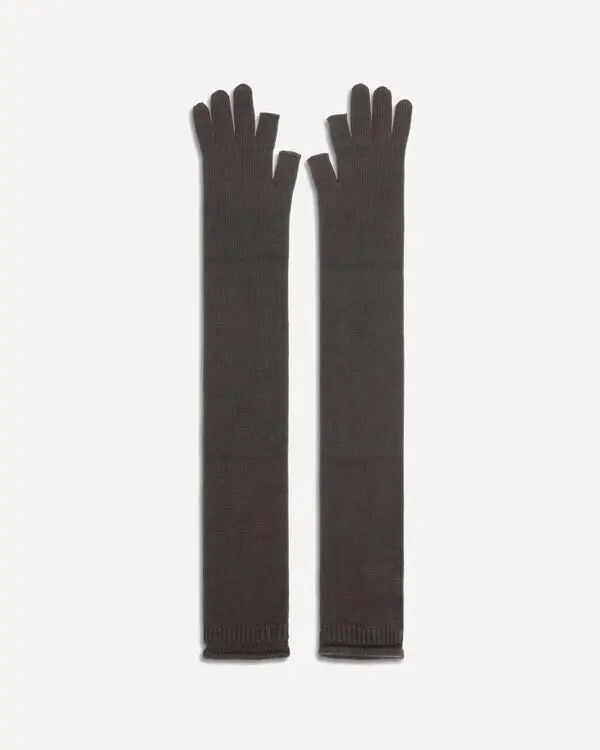 Rick Owens Long Fingerless Wool Gloves