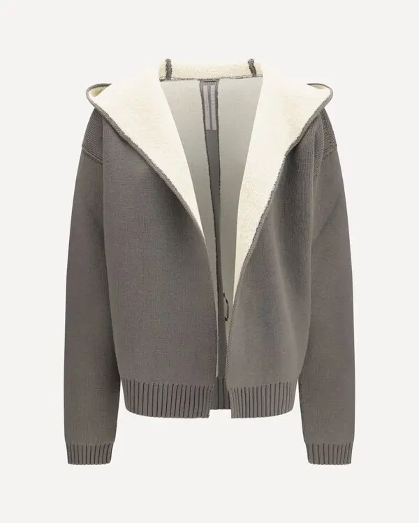 Rick Owens Wool Knit Hoodie Robe Sweater