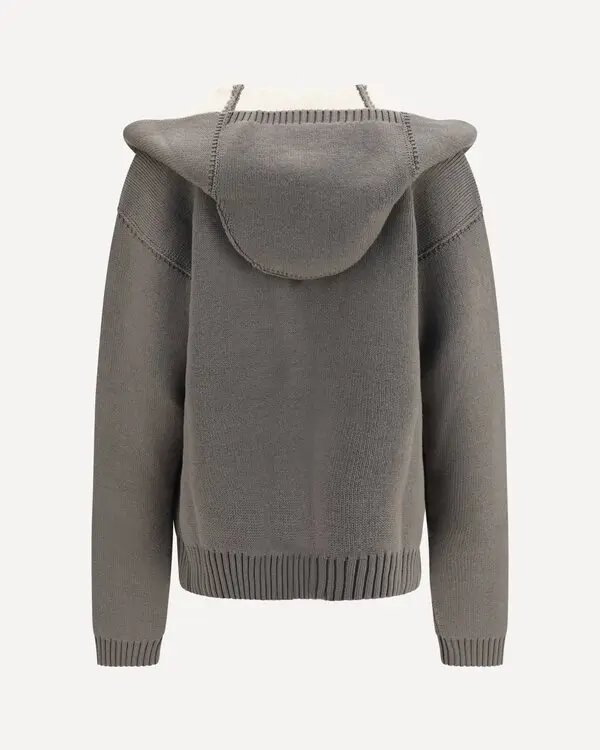 Rick Owens Wool Knit Hoodie Robe Sweater