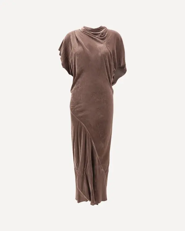 Rick Owens Seb Velvet Maxi Dress - Brown