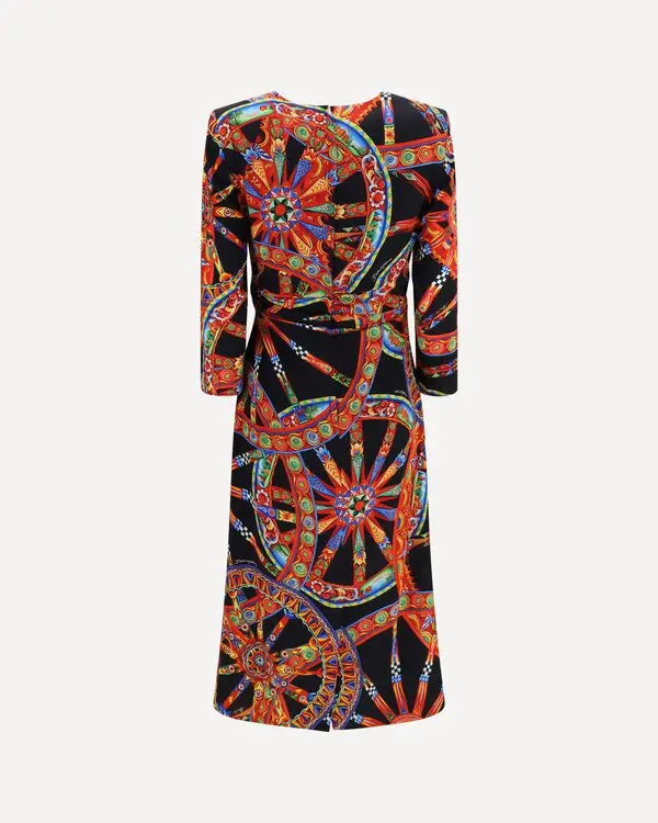 Dolce & Gabbana Carretto Print Charmeuse Dress - Multicolour