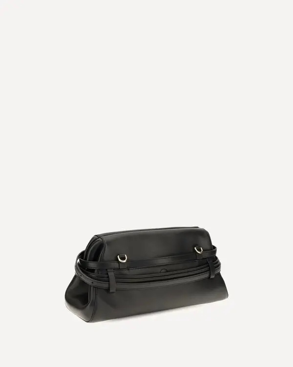 Moschino Leather Clutch With Buckle Detail