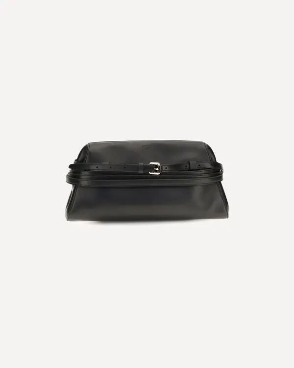 Moschino Leather Clutch With Buckle Detail