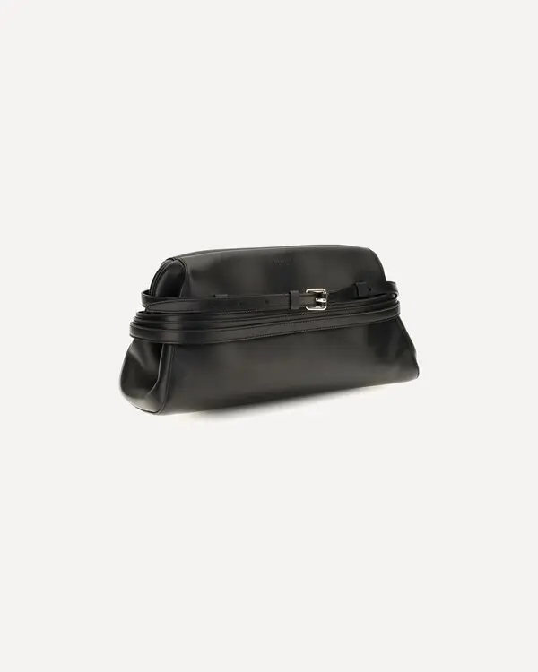 Moschino Leather Clutch With Buckle Detail