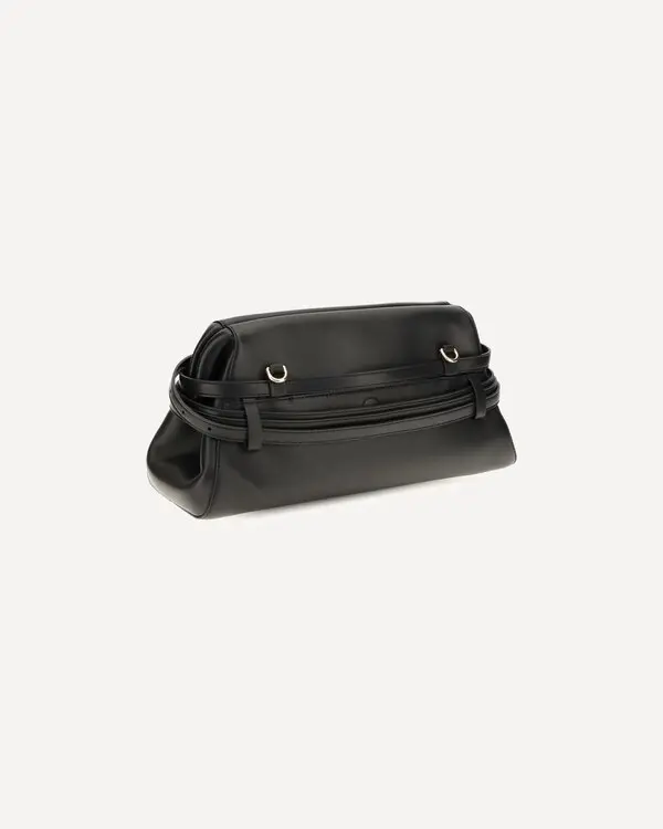 Moschino Leather Clutch With Buckle Detail