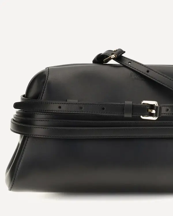 Moschino Leather Clutch With Buckle Detail