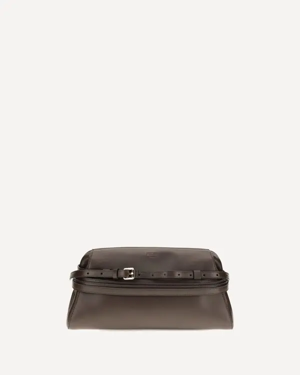 Moschino Leather Clutch With Buckle Detail