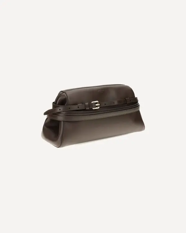 Moschino Leather Clutch With Buckle Detail