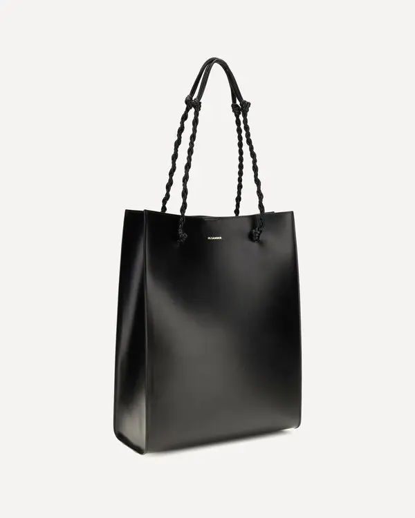 JIL SANDER Tangle Leather Tote Bag - Black