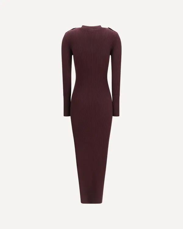 COURREGES Rib Knit Polo Long Dress