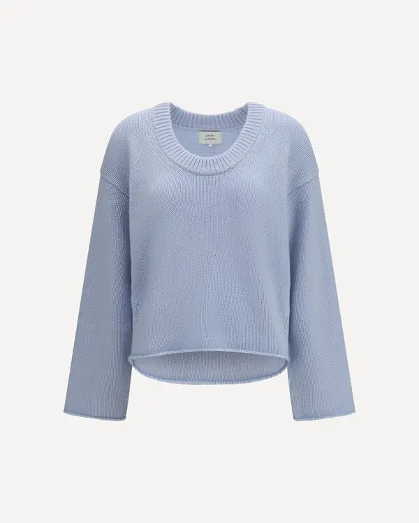 Loulou De Saison Derry Cashmere U-neck Sweater - Light Blue