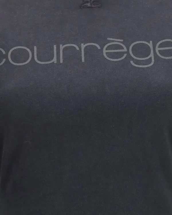COURREGES Logo Print Double Sleeves T-shirt Feale