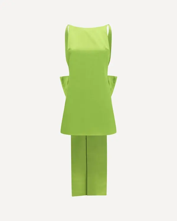 SELF-PORTRAIT Satin Dress With Back Bow