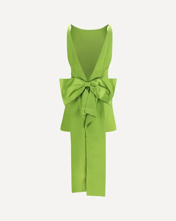 SELF-PORTRAIT Satin Dress With Back Bow