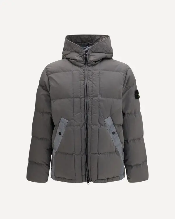 Stone Island Nylon Metal Hooded Down Jacket - Grey