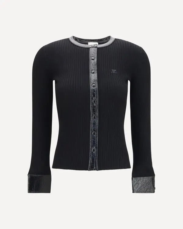 COURREGES Vinyl And Knit Cardigan