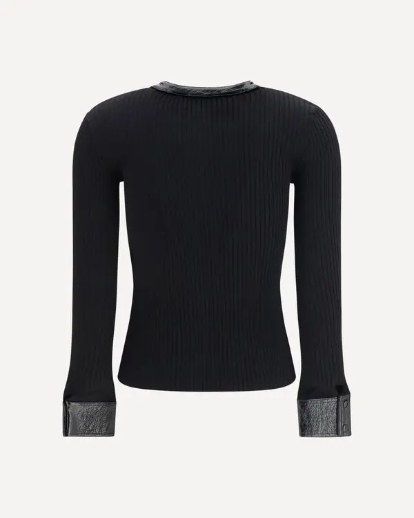 COURREGES Vinyl And Knit Cardigan