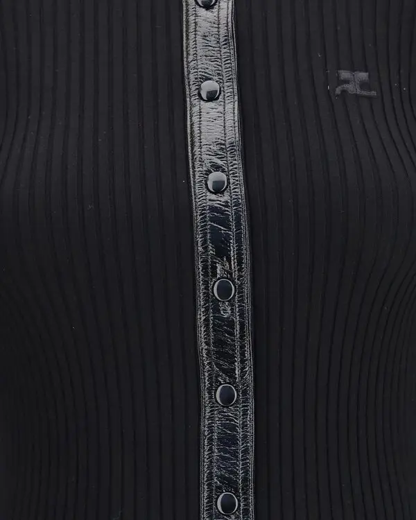 COURREGES Vinyl And Knit Cardigan