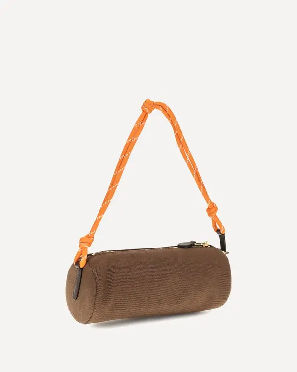 Miu Miu Embroidered Logo Shoulder Bag - Brown