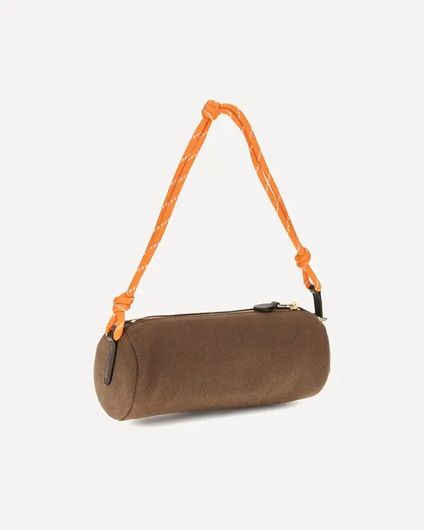 Miu Miu Embroidered Logo Shoulder Bag - Brown