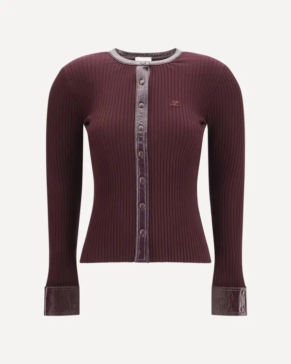 COURREGES Vinyl And Knit Cardigan