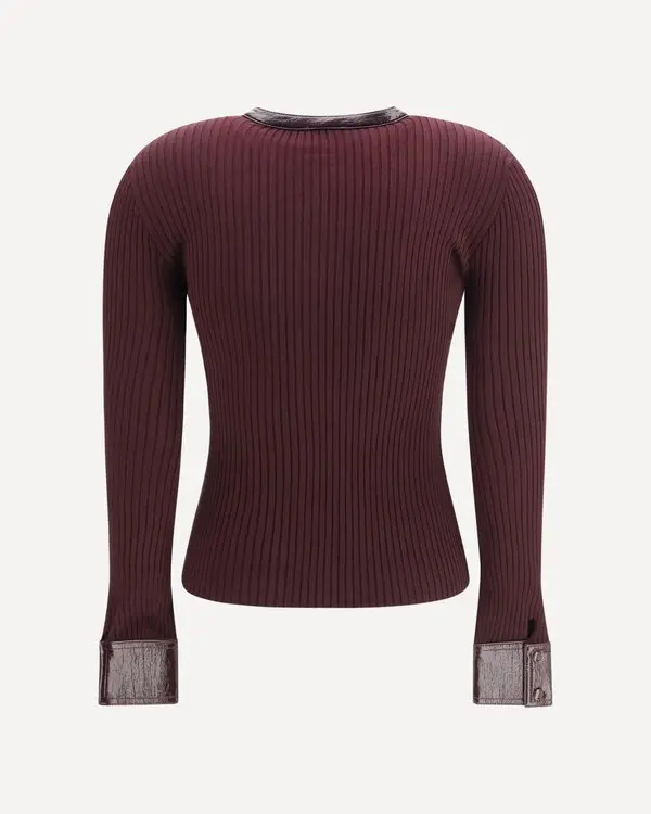 COURREGES Vinyl And Knit Cardigan
