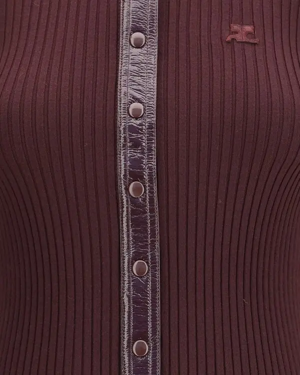 COURREGES Vinyl And Knit Cardigan