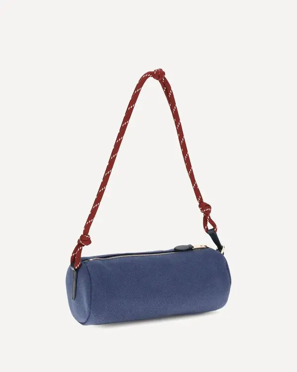 Miu Miu Embroidered Logo Shoulder Bag - Blue