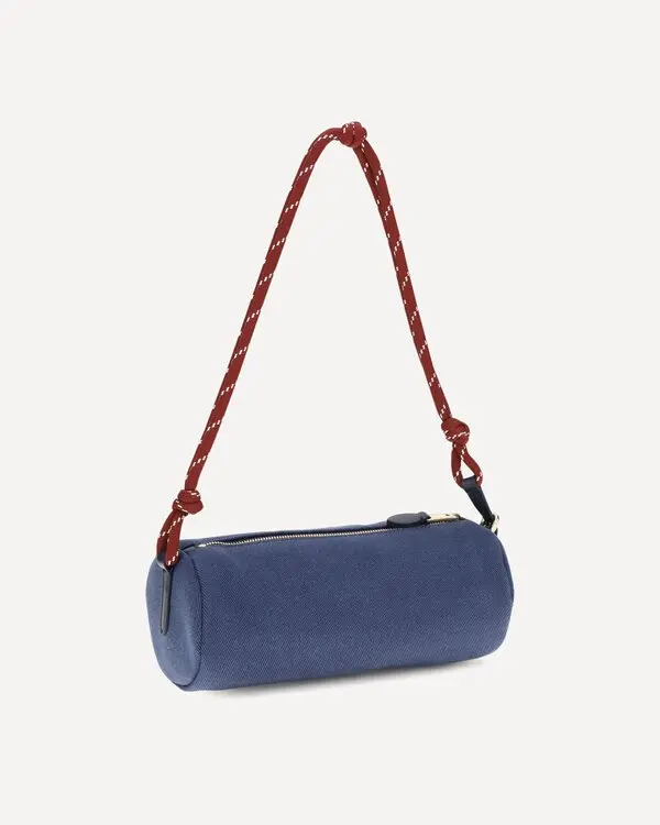 Miu Miu Embroidered Logo Shoulder Bag - Blue
