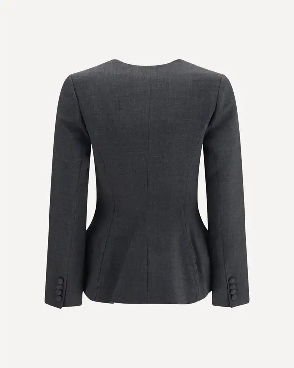 SELF-PORTRAIT Wool Peplum Blazer