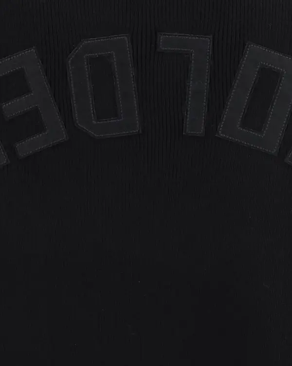 GOLDEN GOOSE Ribbed Knit Sweater With Back Logo - Black