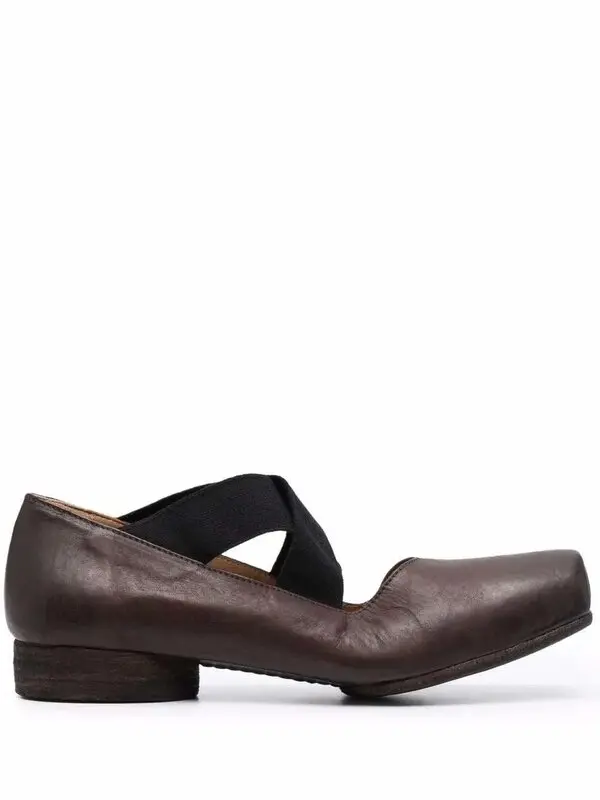 UMA WANG Criss-cross Ballet Flats - Brown