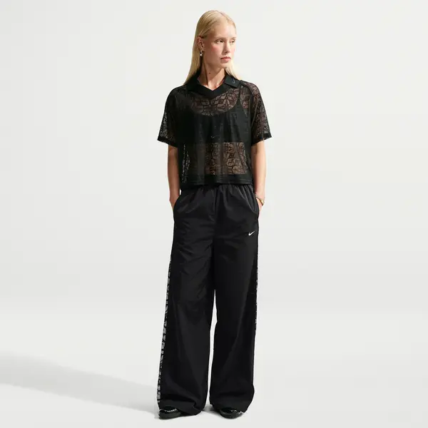 Nike Loose Mid-rise Lace Track Pants - Black