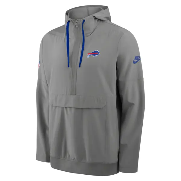 Nike Buffalo Bills Nfl 1/2-zip Hooded Anorak Jacket - Grey