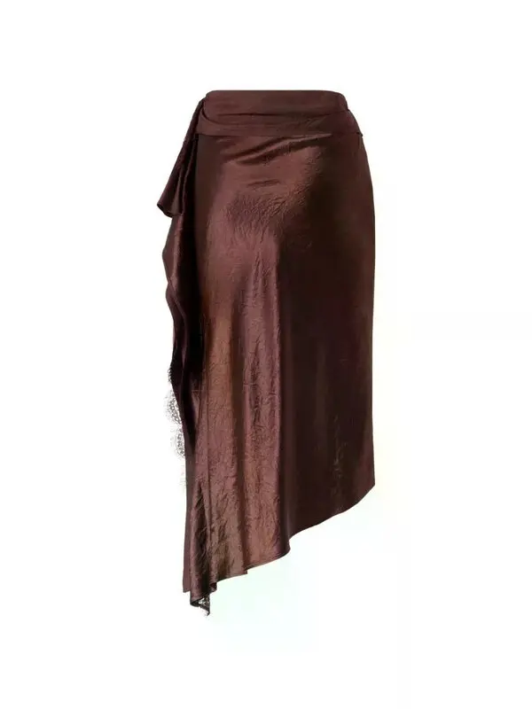 Pinko Lace-trim Asymmetric Midi Skirt