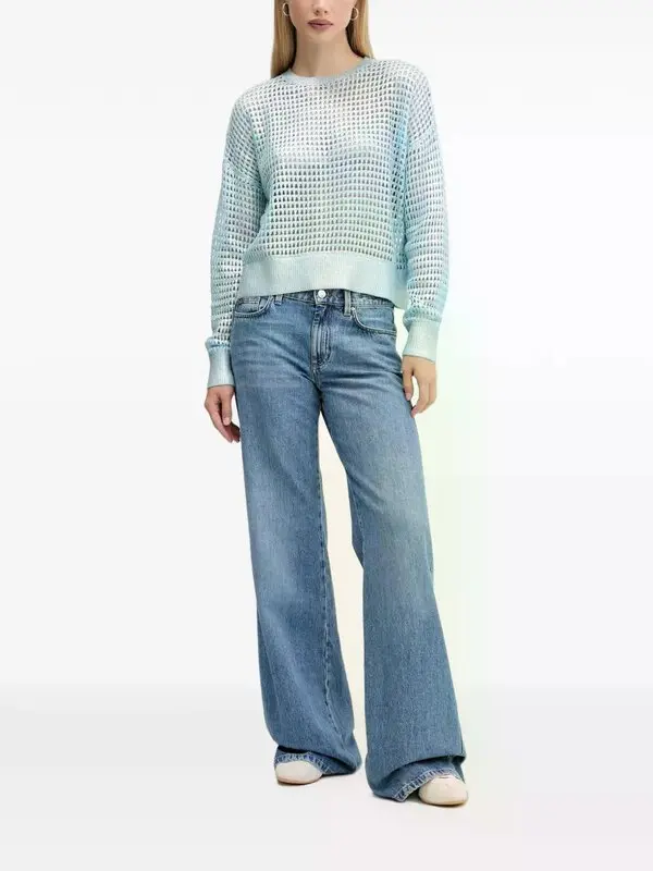 Desigual Open-knit Sweater With Round Neck And Long Sleeves