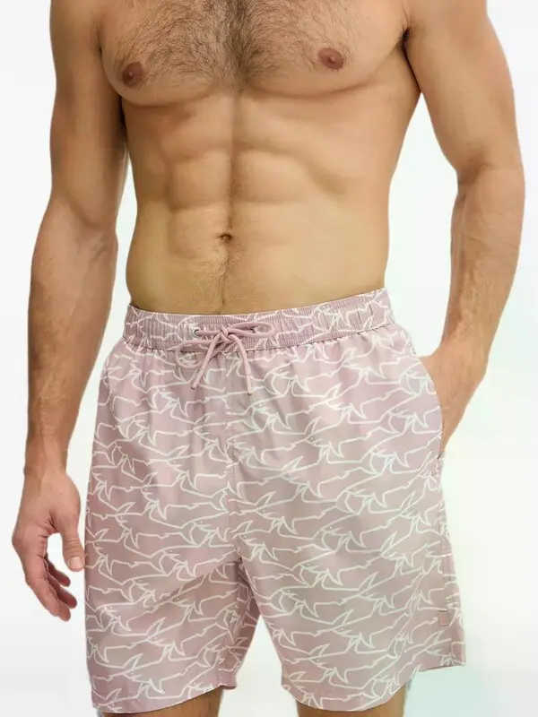 Paul & Shark Shark-print Drawstring Swim Shorts