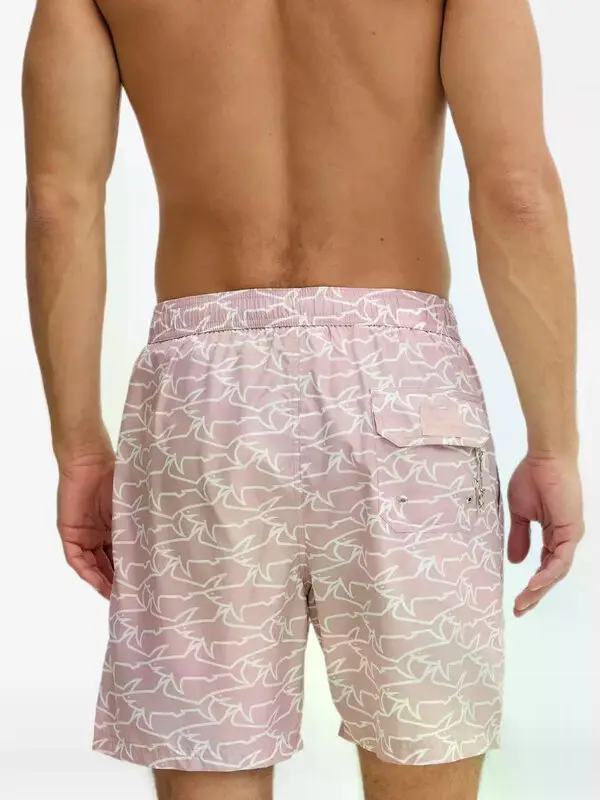 Paul & Shark Shark-print Drawstring Swim Shorts