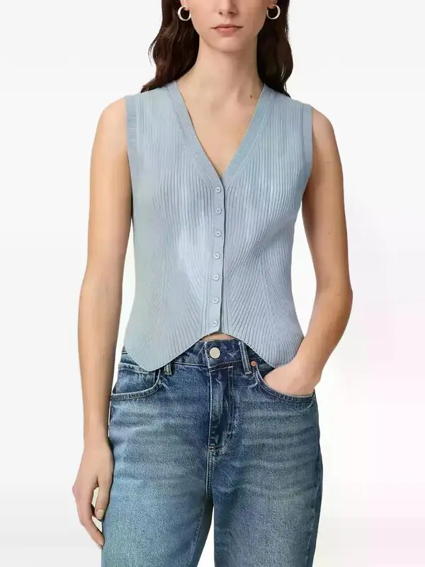 ALLSAINTS Cruz Ribbed-knit V-neck Top